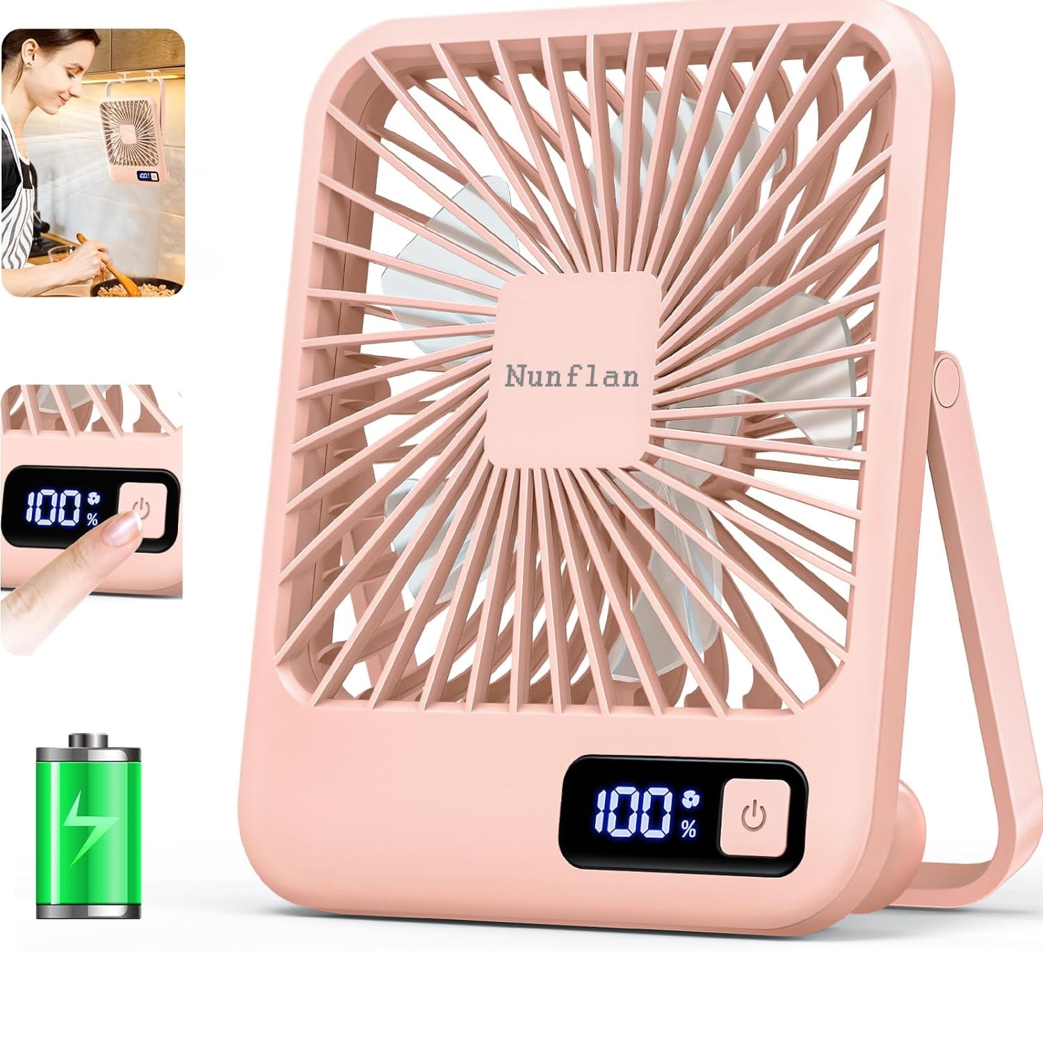 Nunflan 1.7" 5-Speed 180° Tilt Ultra Quiet Mini Desk Fan - Walmart.com