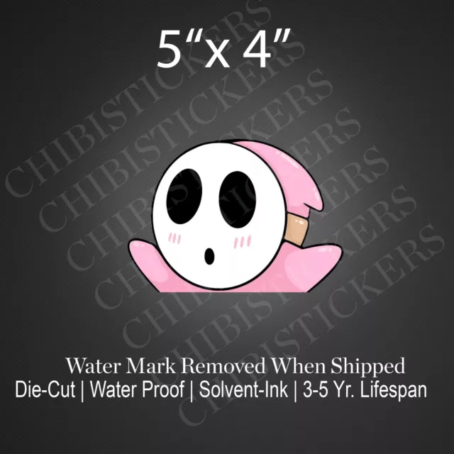 Quiet Dude Shy Boy Mario Bros Kawaii Ghost Sticker Vinyl Sticker Decal ...