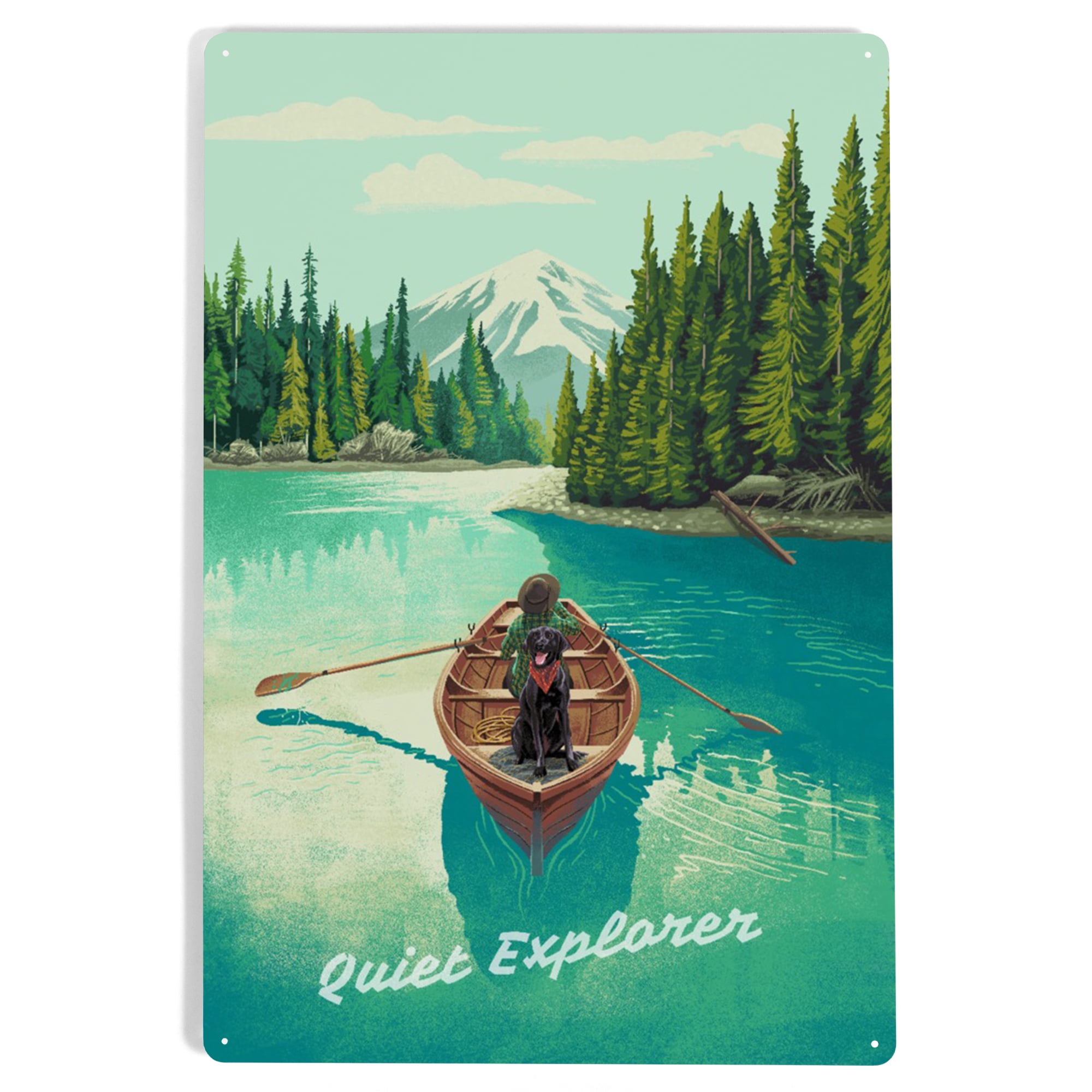 Quiet Explorer, Boating, Mountain (12x18 Aluminum Art, Indoor Outdoor ...