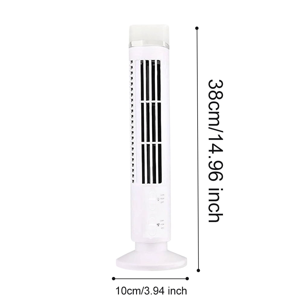 Quiet Floor Fan LED Tower Fan Mini Vertical Conditioner 2 Gear Speed No ...