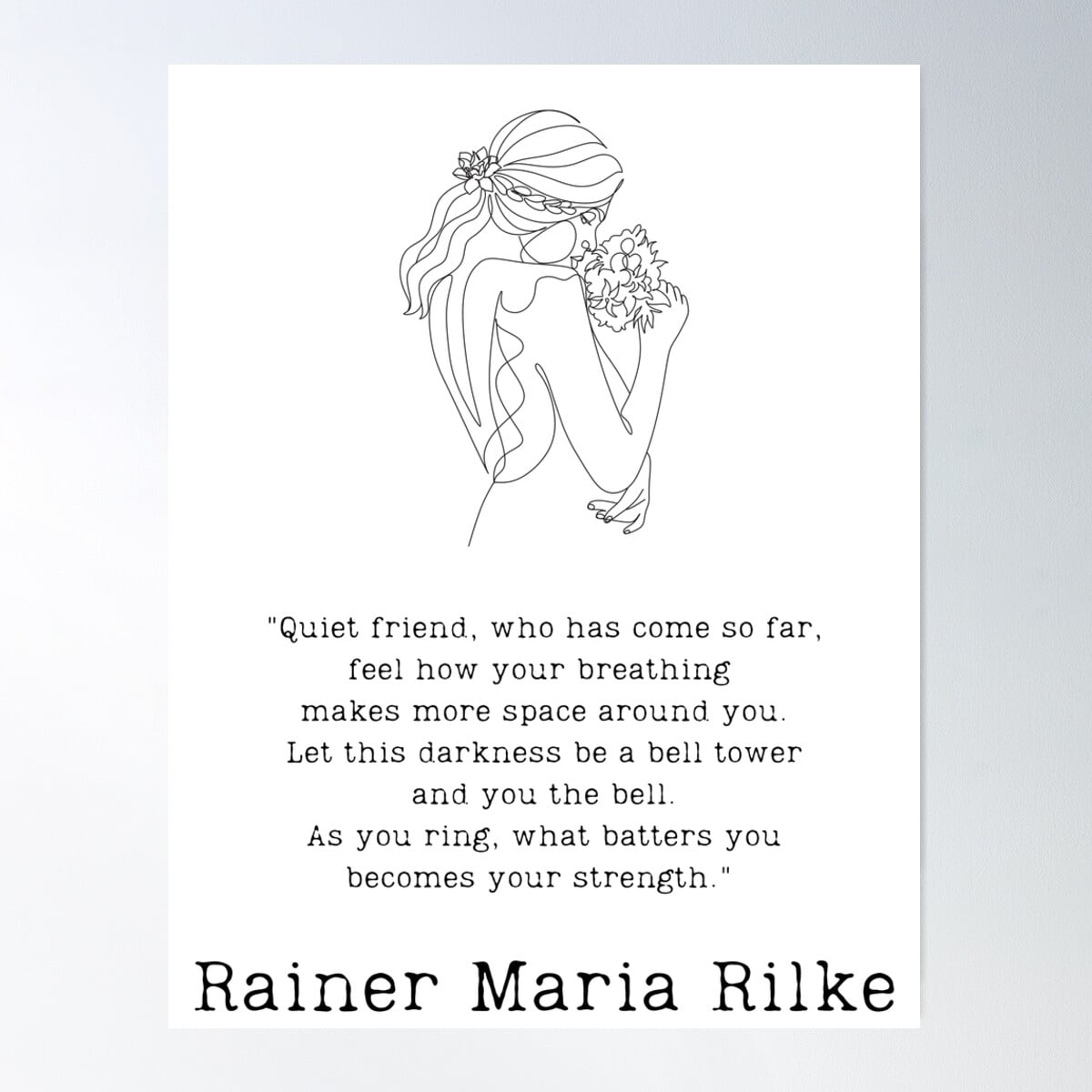 Quiet Friend - Rainer M. Rilke Poster Wall Art, Modern Wall Decor For ...