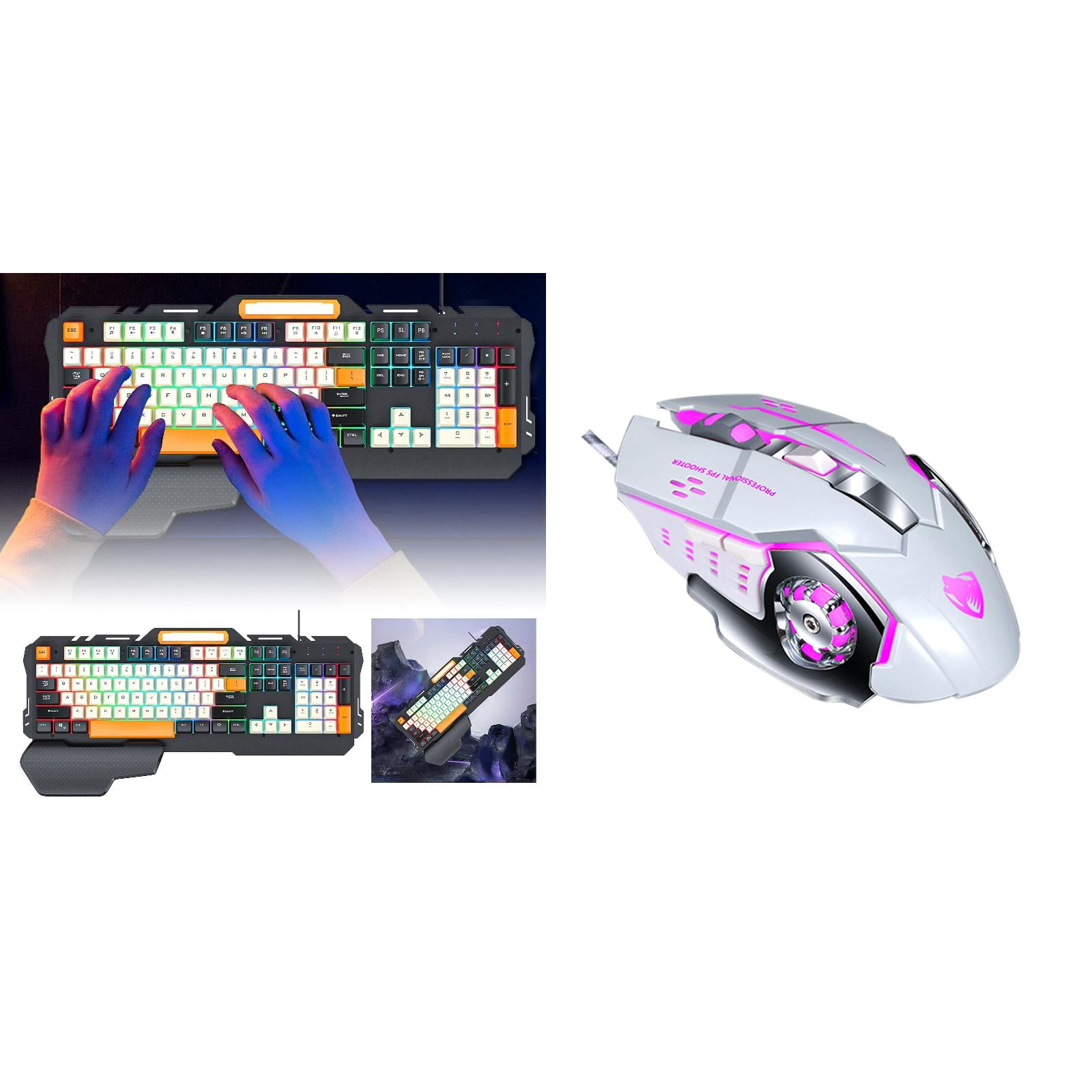Quiet Gaming Keyboard Backlit Programmable Computer Mouse For Pc/Mac ...