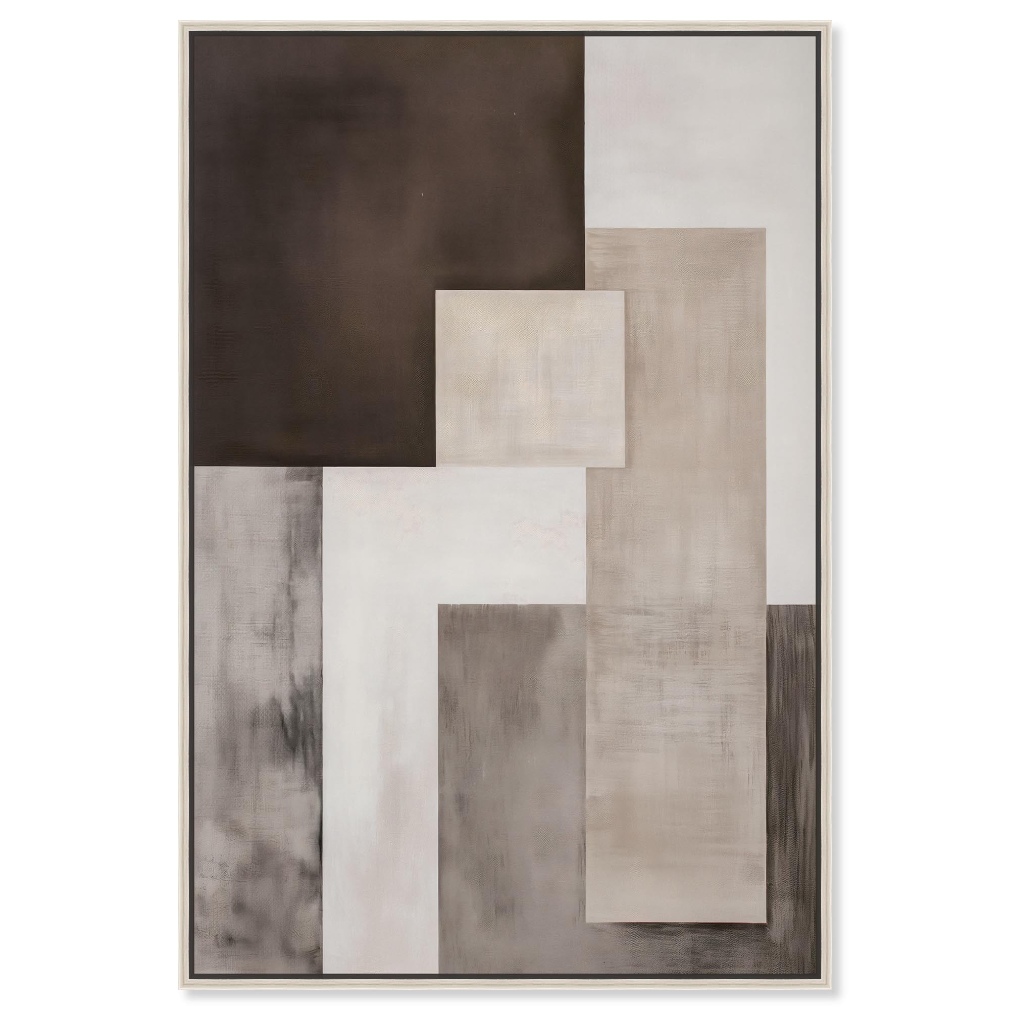 Quiet Geometry II Canvas Earthy Abstract Art by Art Remedy, Silver ...