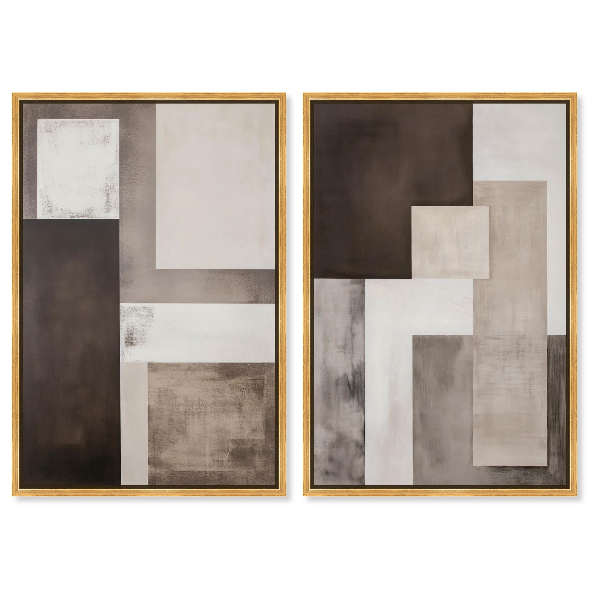 Quiet Geometry Set Canvas Set of 2 Boho Abstract Art by Art Remedy ...