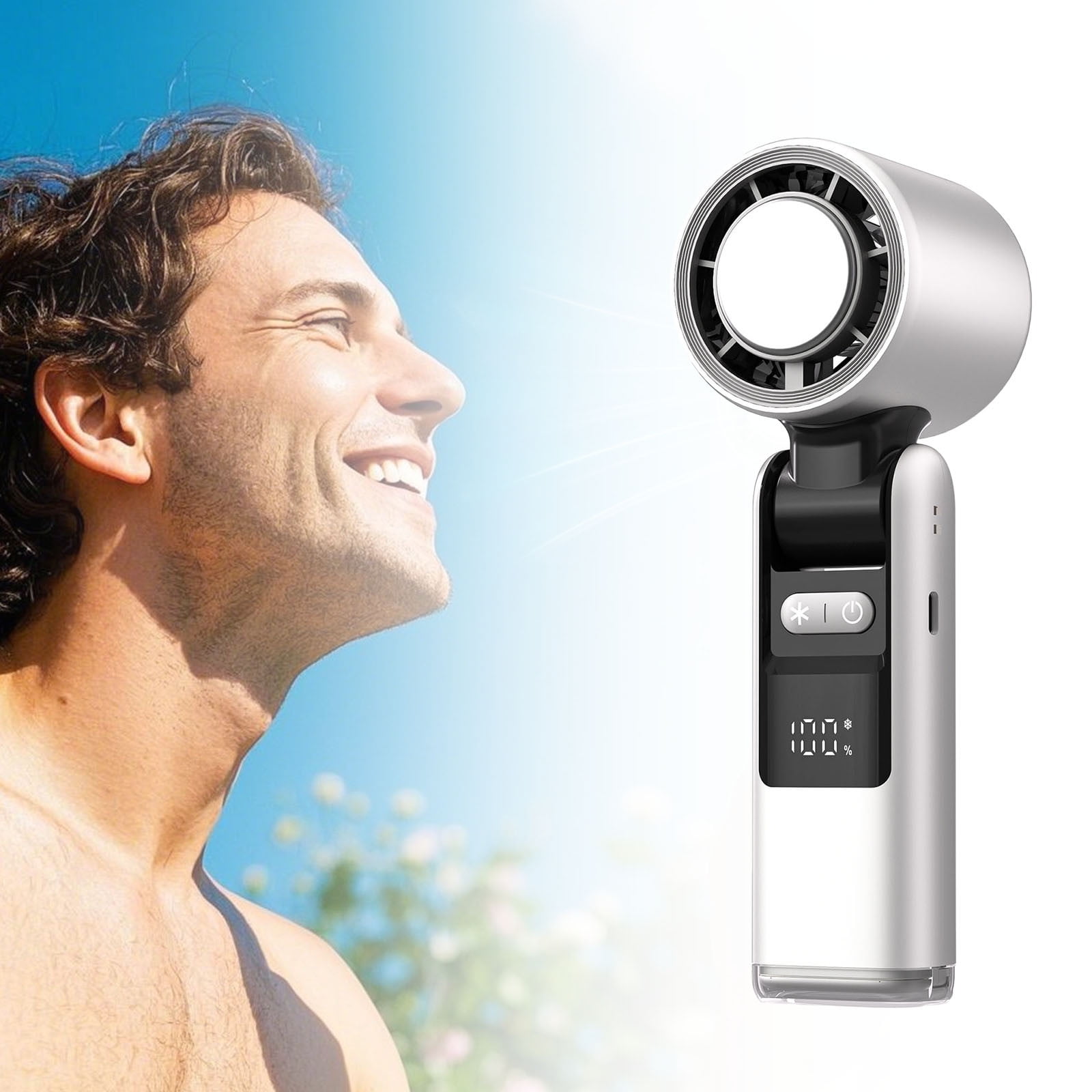 Quiet High Power USB Rechargeable Desktop Bladeless Wall Fan For ...