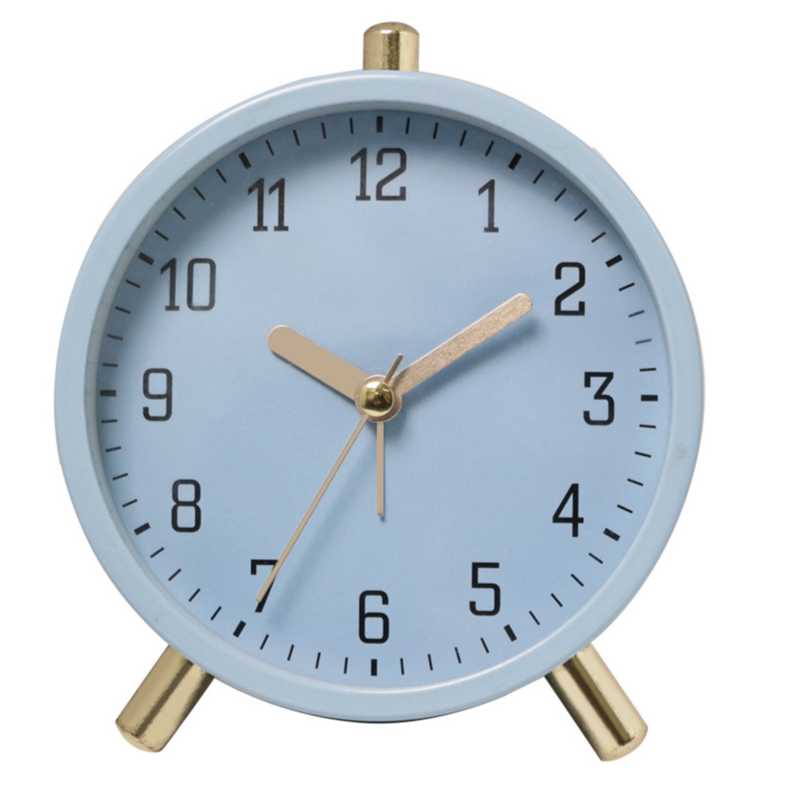 Quiet Mechanism Round Analog Alarm Clock with Soft Night Light for Easy ...