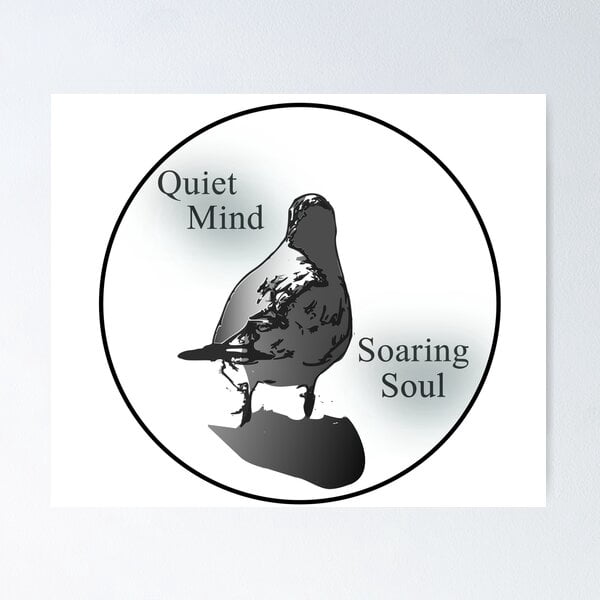 Quiet Mind, Soaring Soul – Minimalist Seagull Zen Design Poster Wall ...