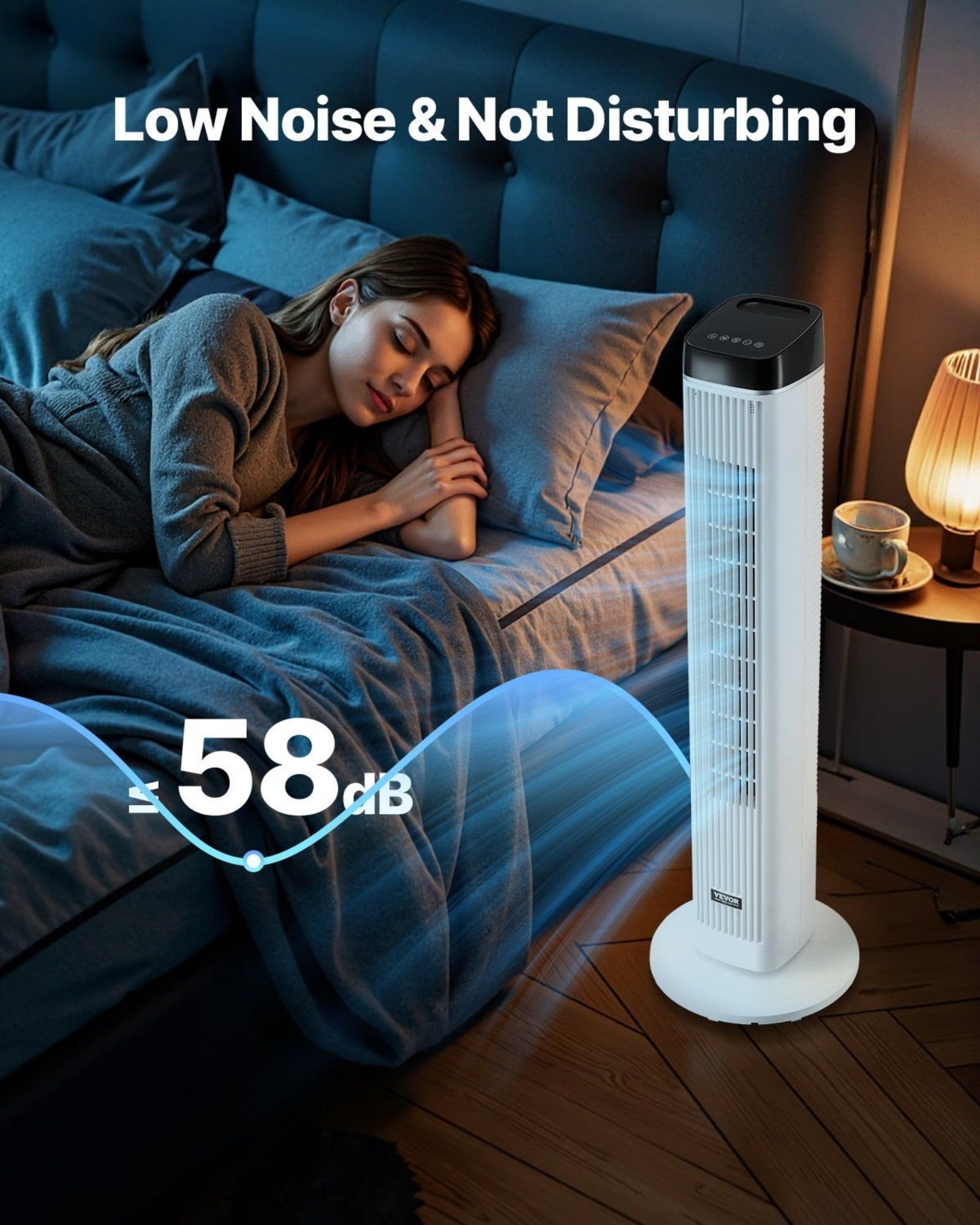 Quiet Oscillating Tower Fan with 4 Wind Speeds, 70° Oscillation & 12 ...