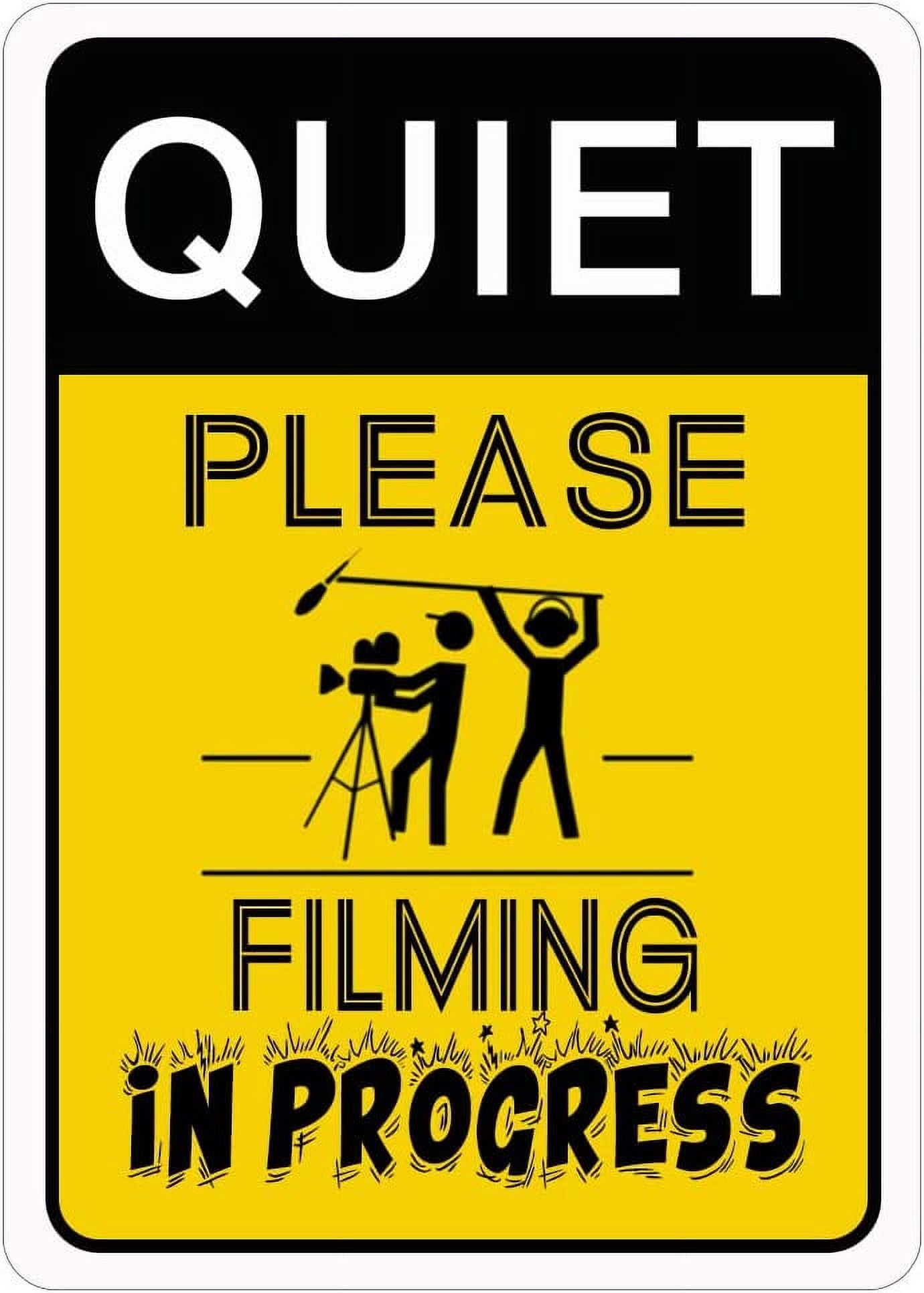Quiet Please Filming In Progress Metal Tin Sign for Home Door Office ...