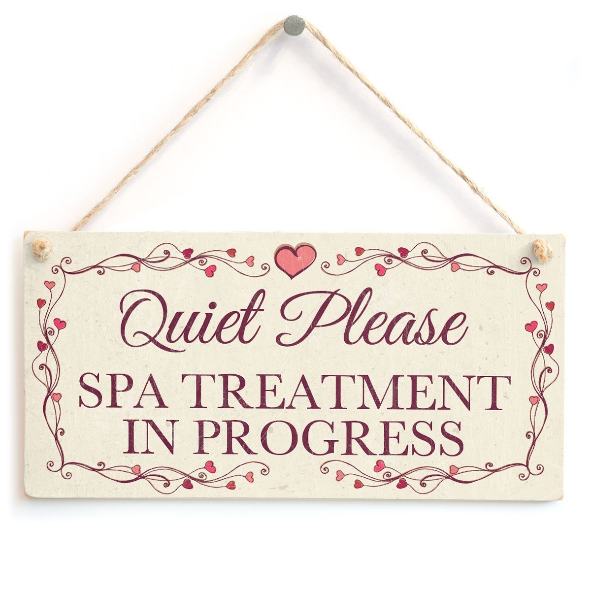 Quiet Please Spa Treatment in Progress - Pretty Love Heart Frame Design ...