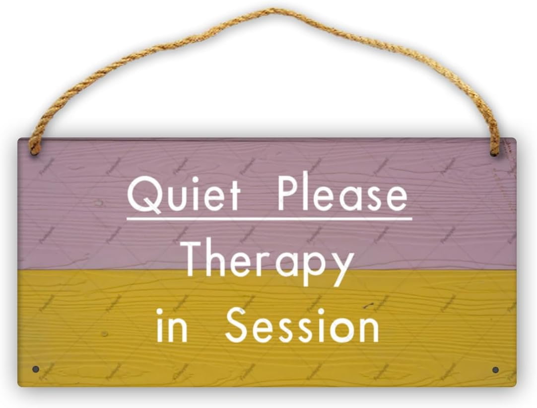 Quiet Please Therapy In Session Board Hanging Door Sign 12" X 6" Sign ...