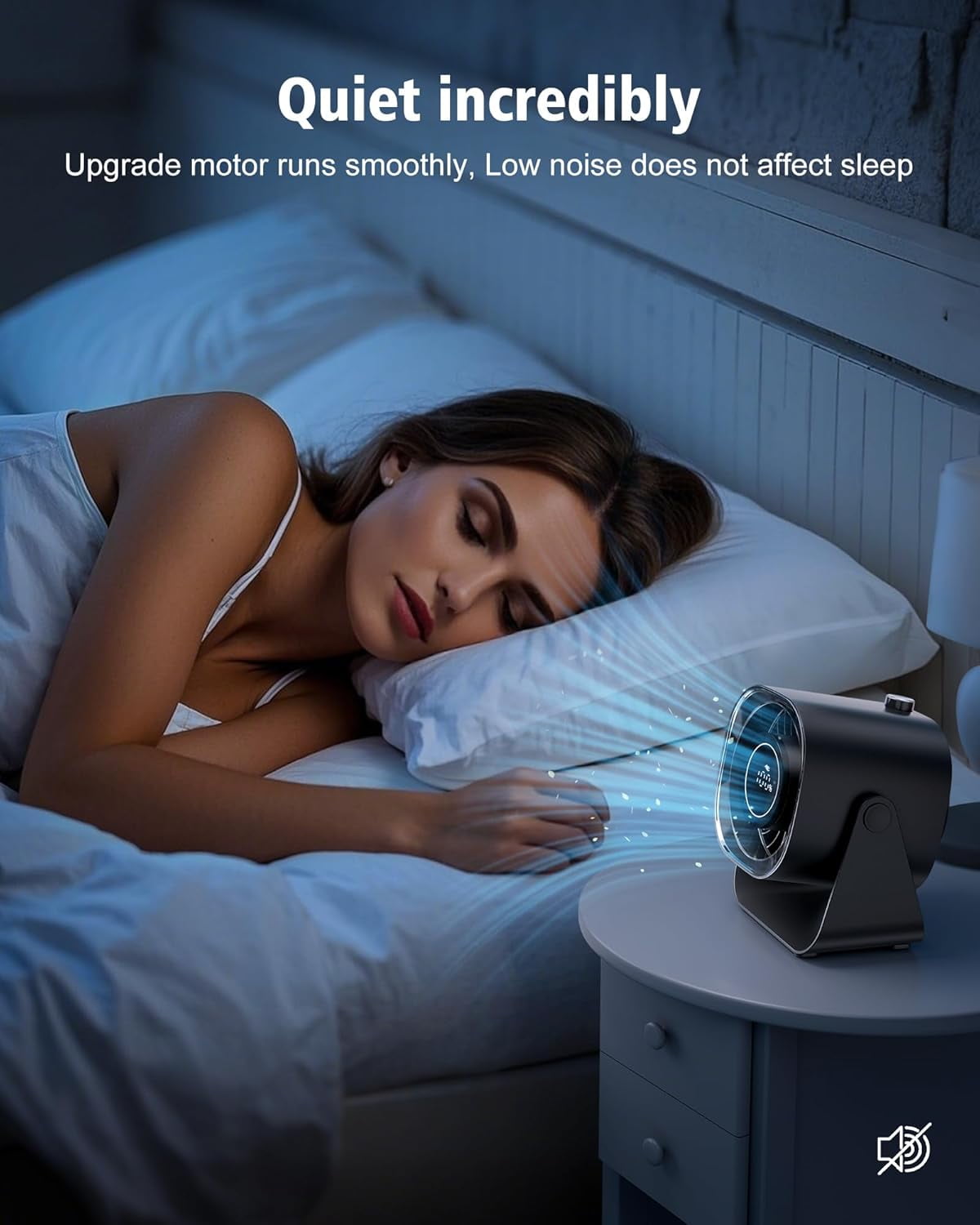 Quiet Portable Fan with 100 Speeds, 5000mAh Battery, 220° Adjustable ...