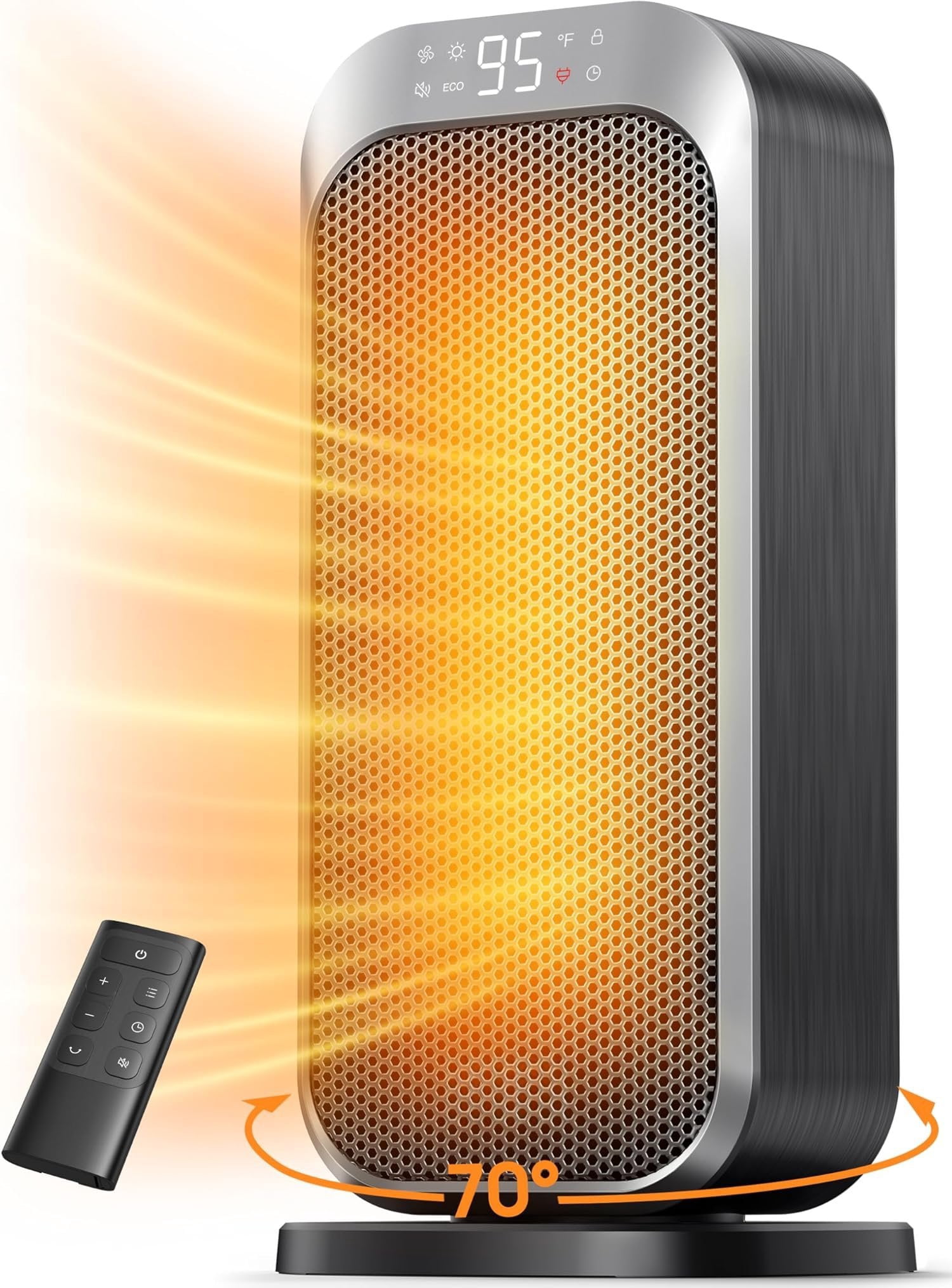 Quiet Space Heater, 1500W Portable Heaters for Indoor Use with Remote ...
