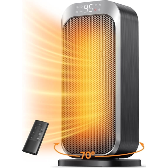 Quiet Space Heater, 1500W Portable Heaters for Indoor Use with Remote ...