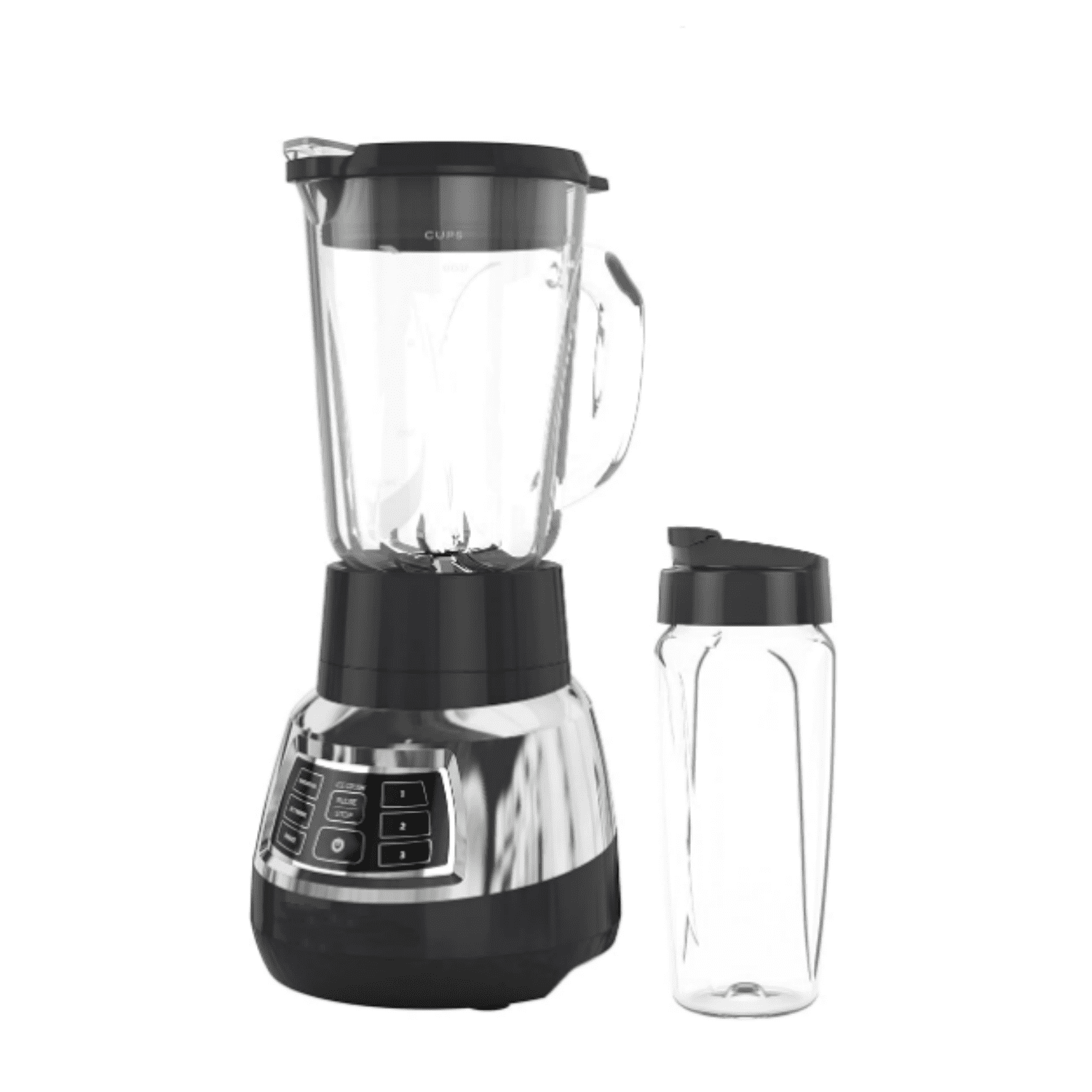 Quiet Stainless Steel Blender with Cyclone Glass Cup - Walmart.com