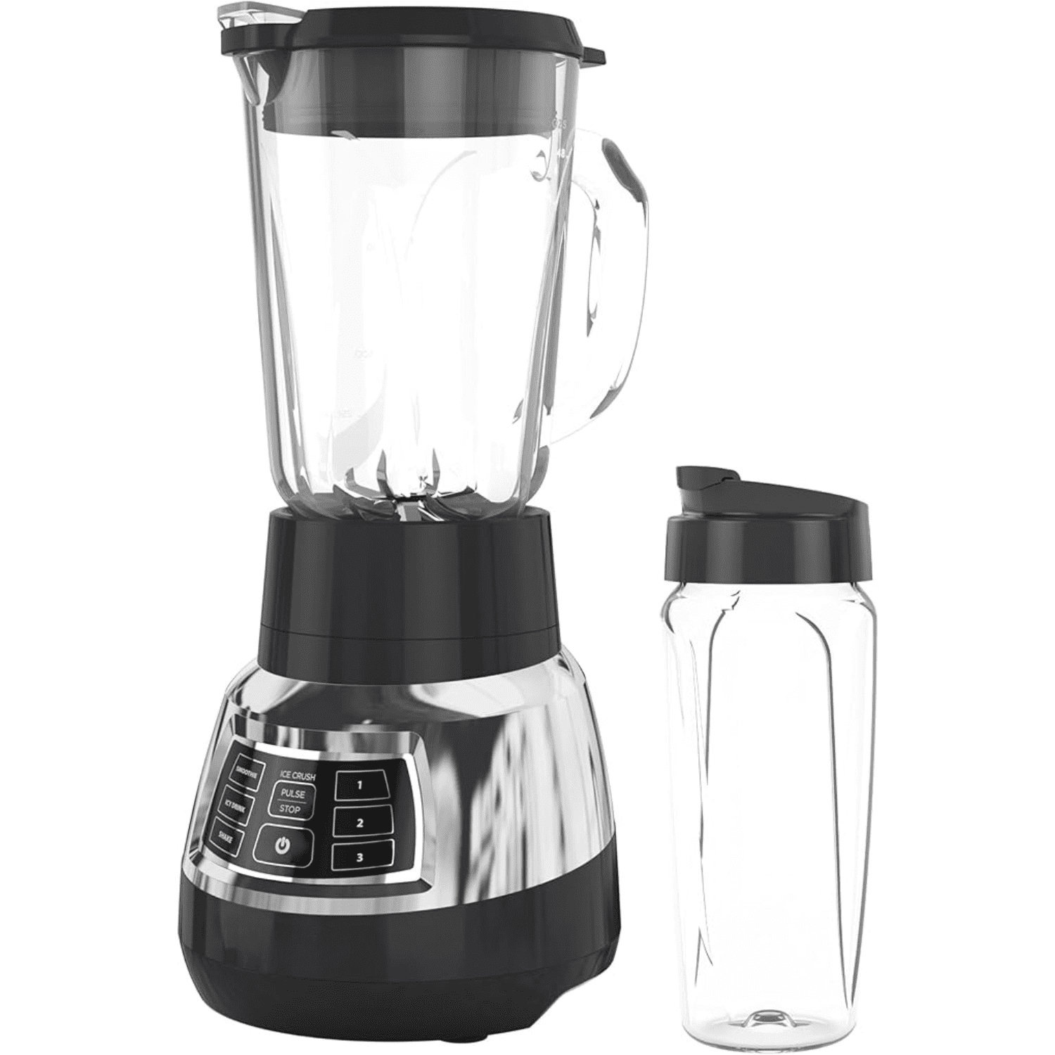 Quiet Stainless Steel Blender with Cyclone Glass Cup - Walmart.com