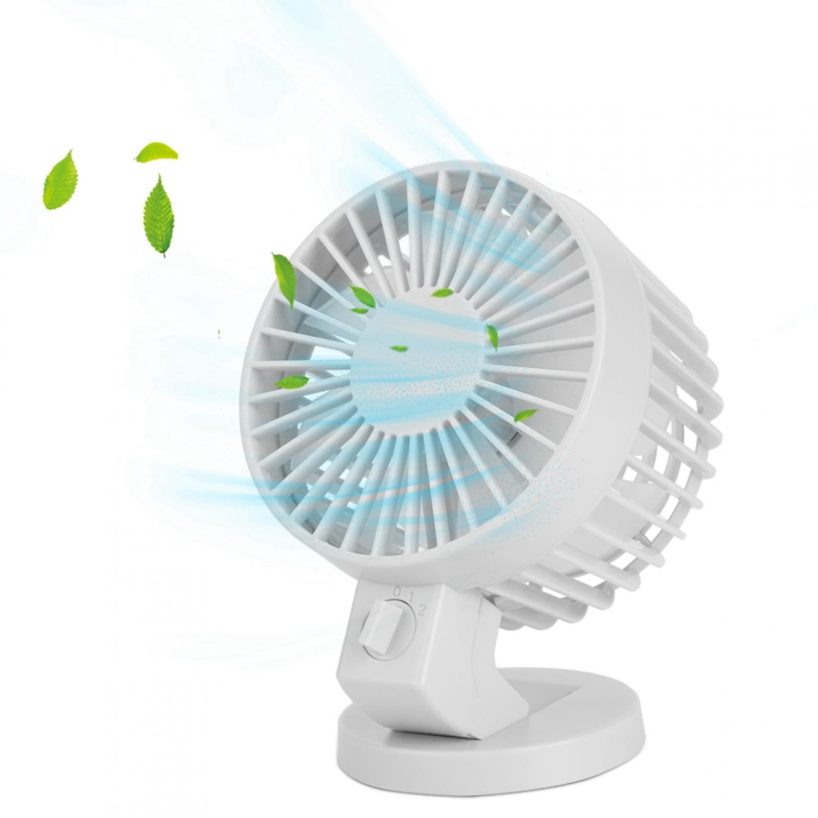 Quiet USB Mini Desk Fan, 2 Speed Settings, 45 Adjustable For Office ...