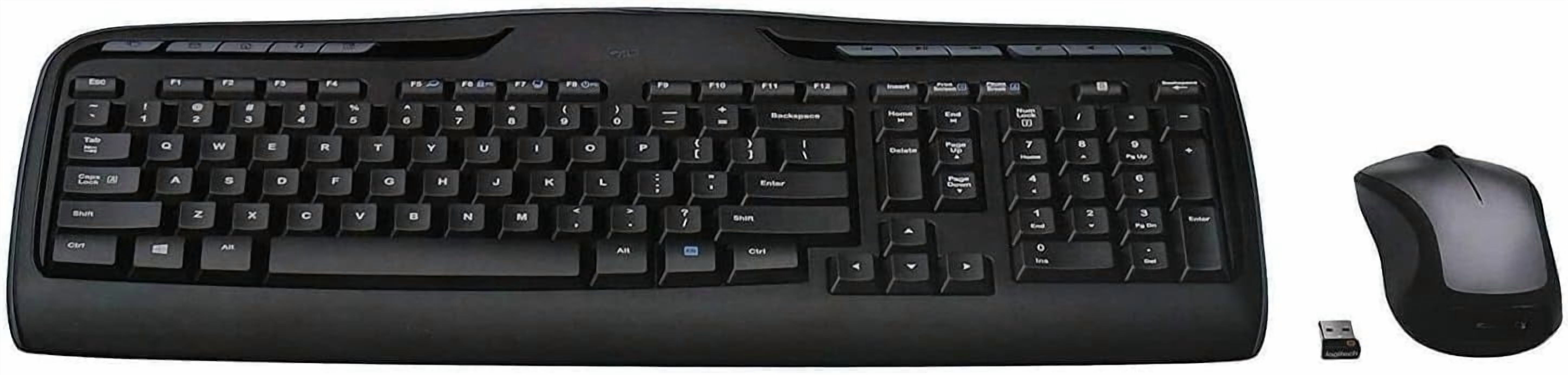 Quiet Wireless Keyboard & Mouse Combo (Black/Silver, Keyboard ...
