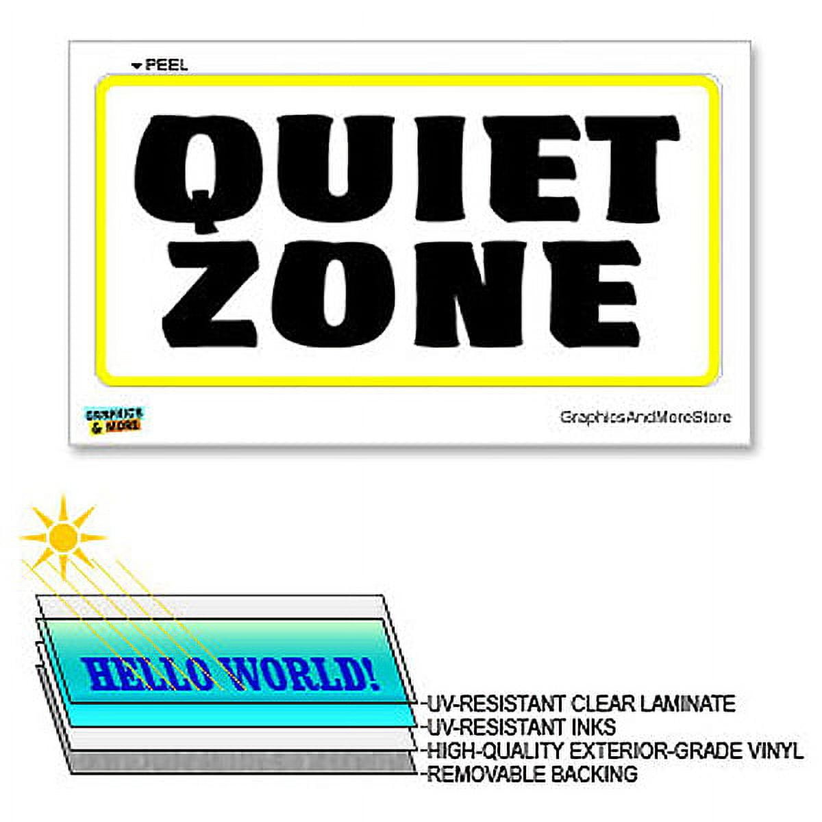 Quiet Zone Library - 12 in x 6 in - Laminated Sign Window Sticker ...