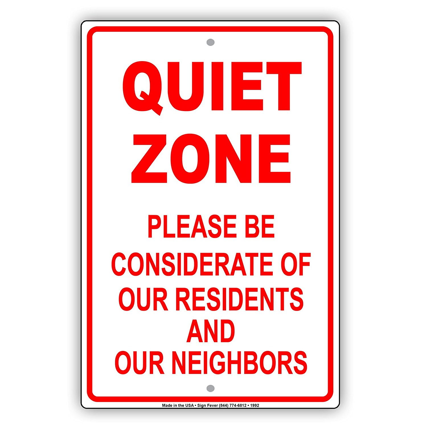 Quiet Zone Please Be Considerate Of Our Residents And Neighbors Alert ...
