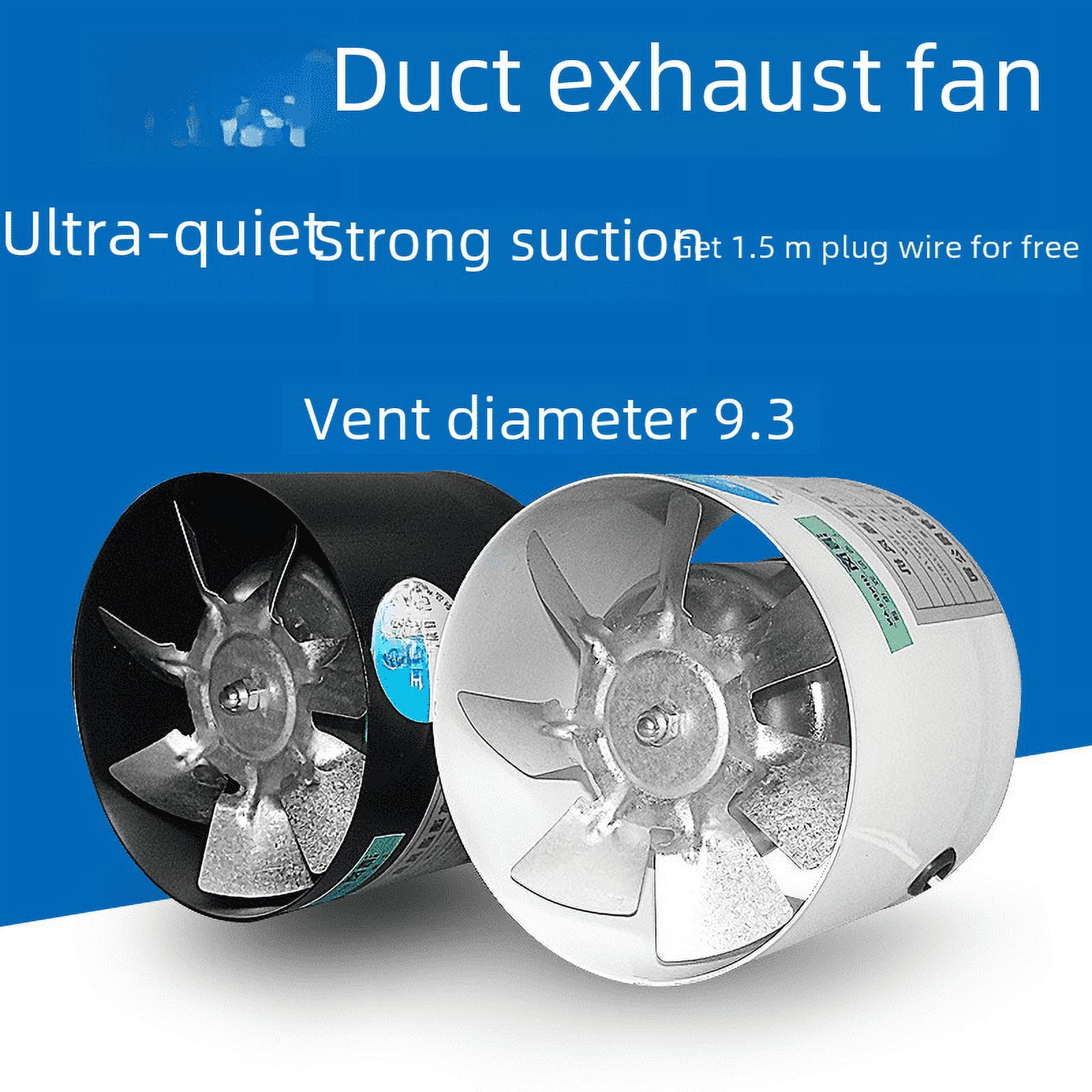 Quiet duct fan exhaust fan ventilation exhaust fan 4 inch 100mm ...