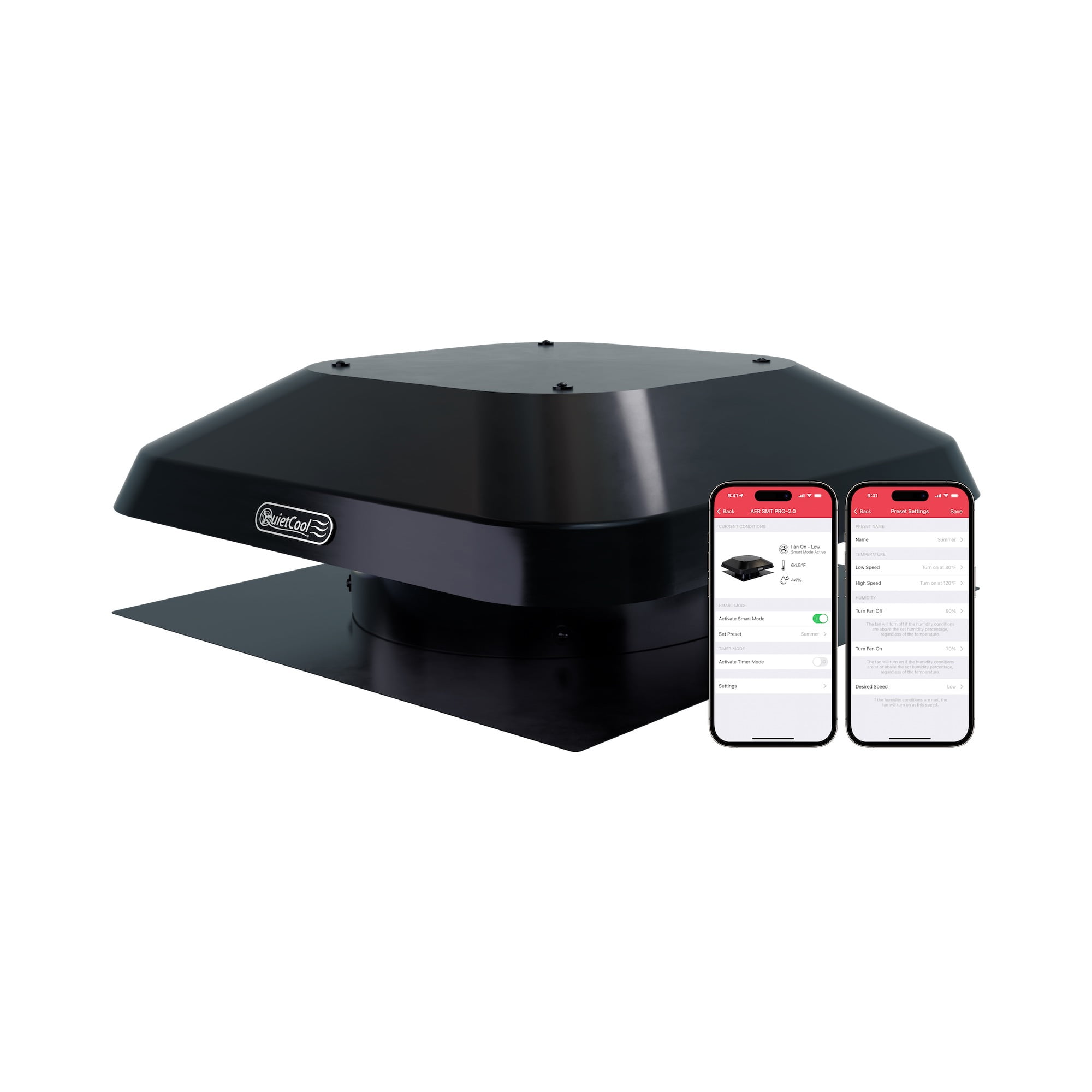 QuietCool AFR SMT PRO-2.0 Roof Mount Smart Attic Fan - 1922 CFM - Smart ...