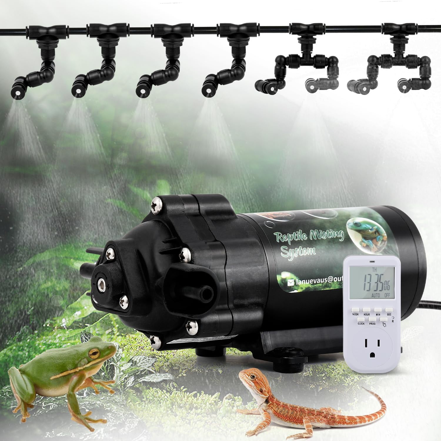 Quieter Reptile Humidifier Mister Fogger for Terrarium with 4 Single ...