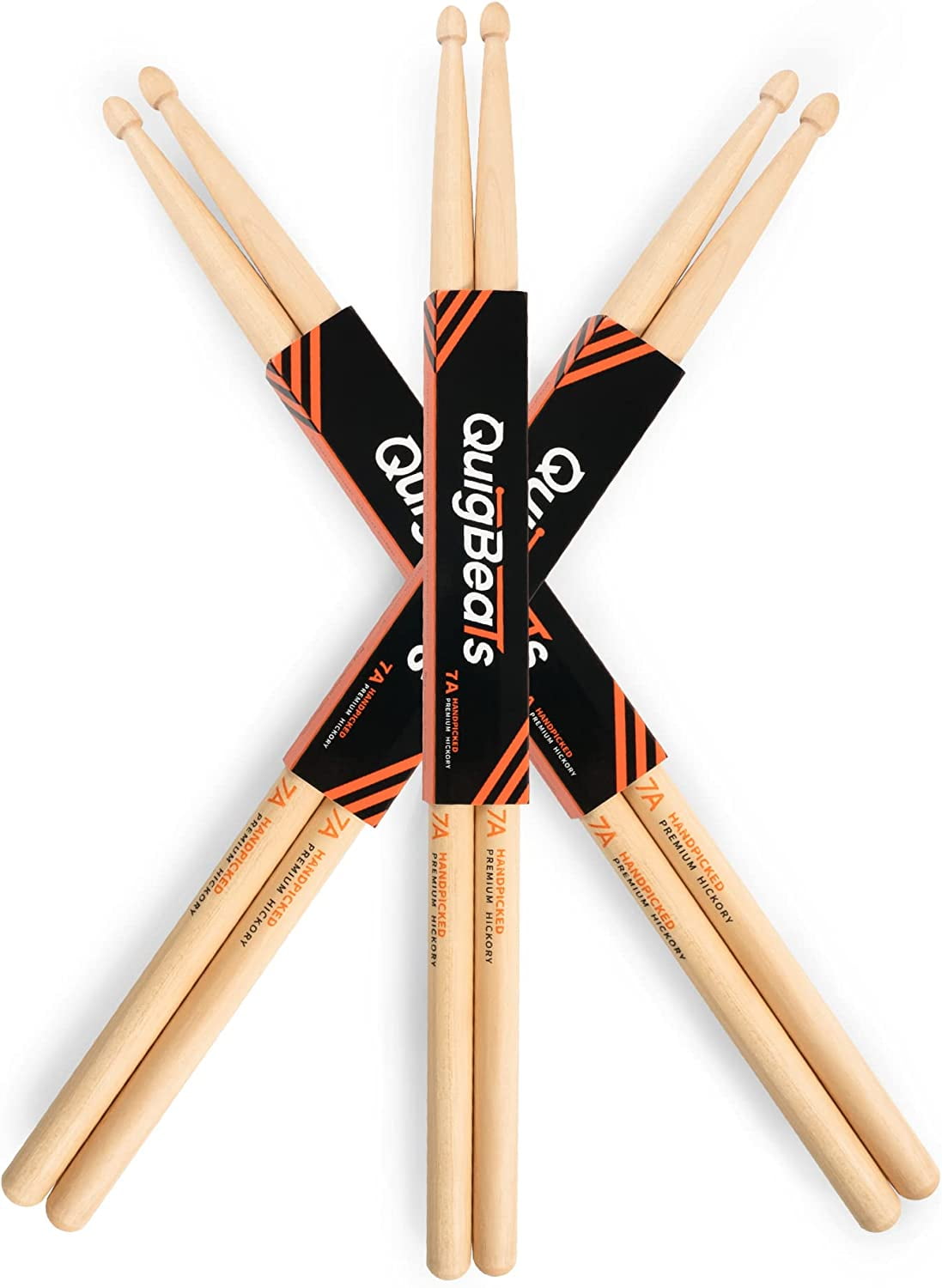QuigBeats Drum Sticks, Hickory 7A Drumsticks, Drumsticks for Adults ...