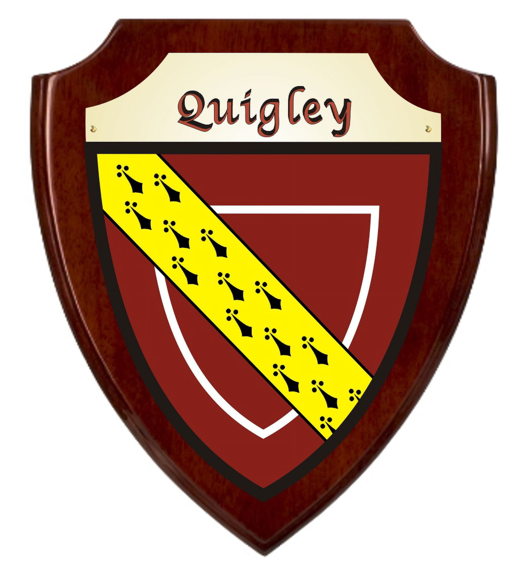 Quigley Irish Coat of Arms Shield Plaque - Rosewood Finish - Walmart.com
