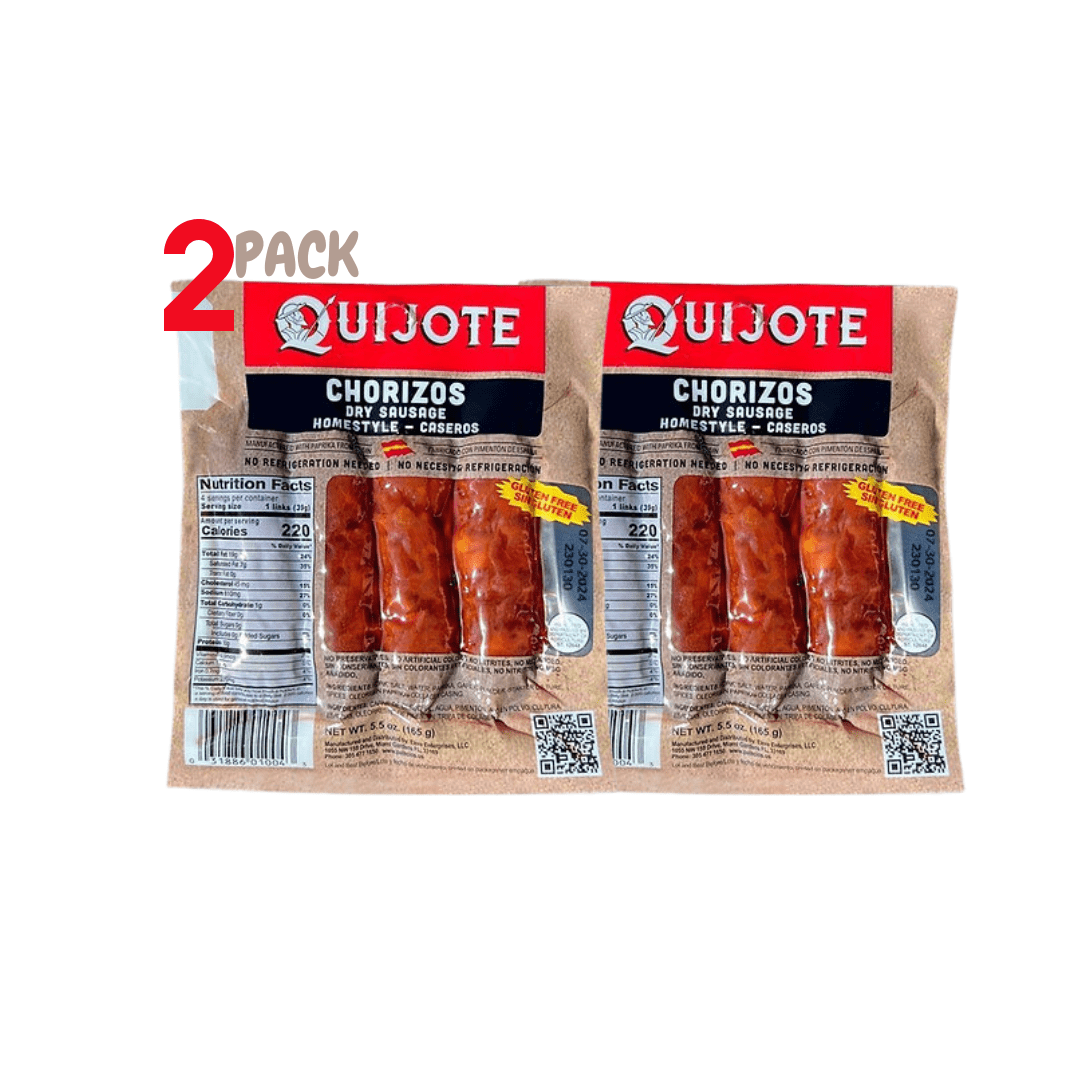 Quijote Spanish Chorizo, 5.5 oz per Pack, 4 Chorizos, Pack of 2, Total ...