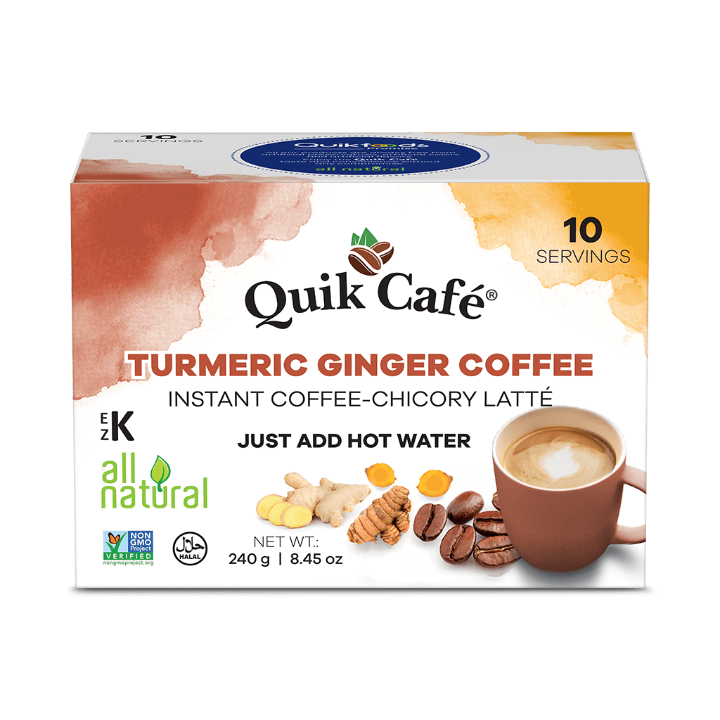 Quik Cafe Turmeric Ginger Instant Coffee Latte - 10 Count Single Box ...