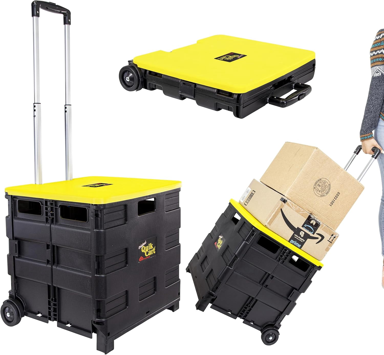 Quik Cart Collapsible Rolling Crate Wheels for Teachers Tote Basket 80 ...