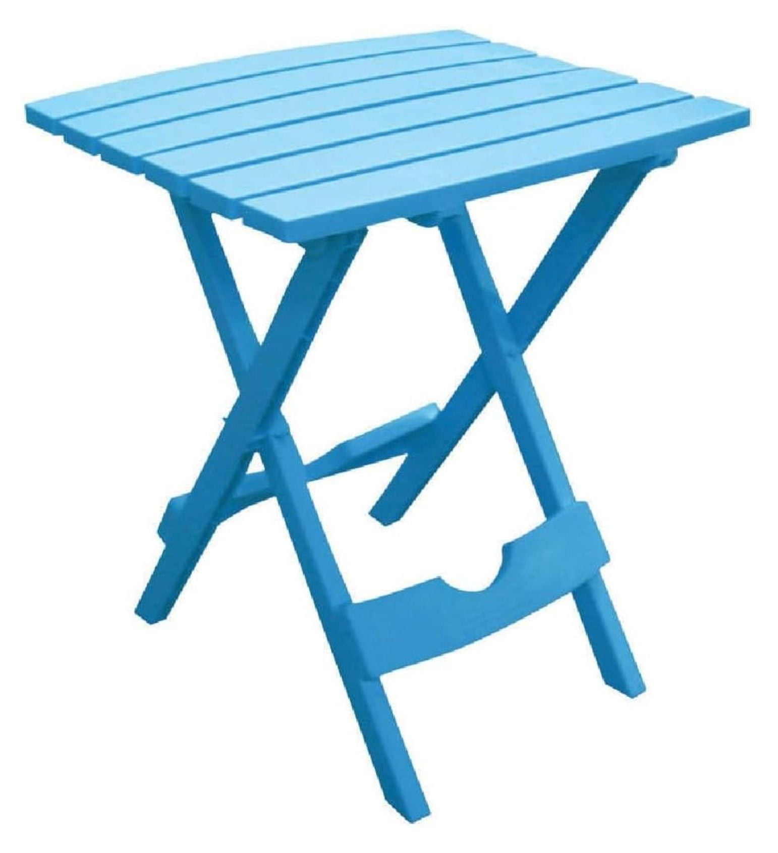 Quik Fold Patio Side Table, Resin - Pool Blue - Folding Outdoor Side ...