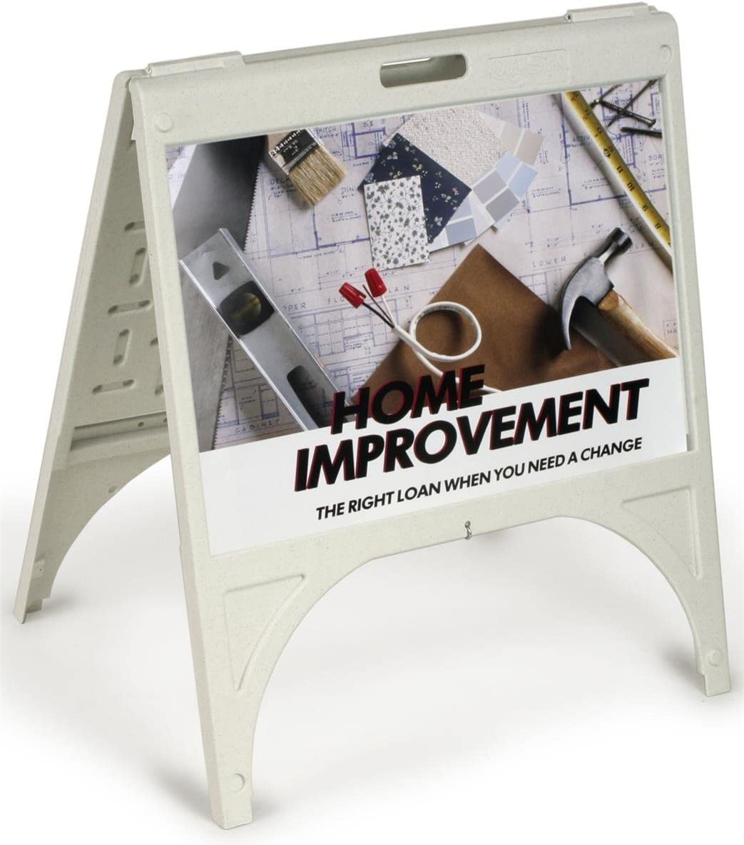 Quik Sign 24 x 18 Sandwich Board, White Plastic A-Frame Sign Holder ...