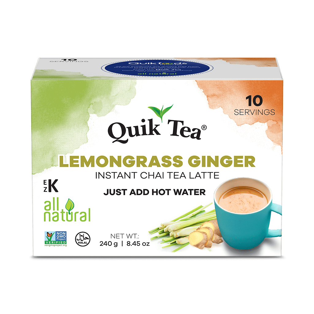Quik Tea Indian Lemongrass Ginger Instant Chai Latte - 10 Count Single ...