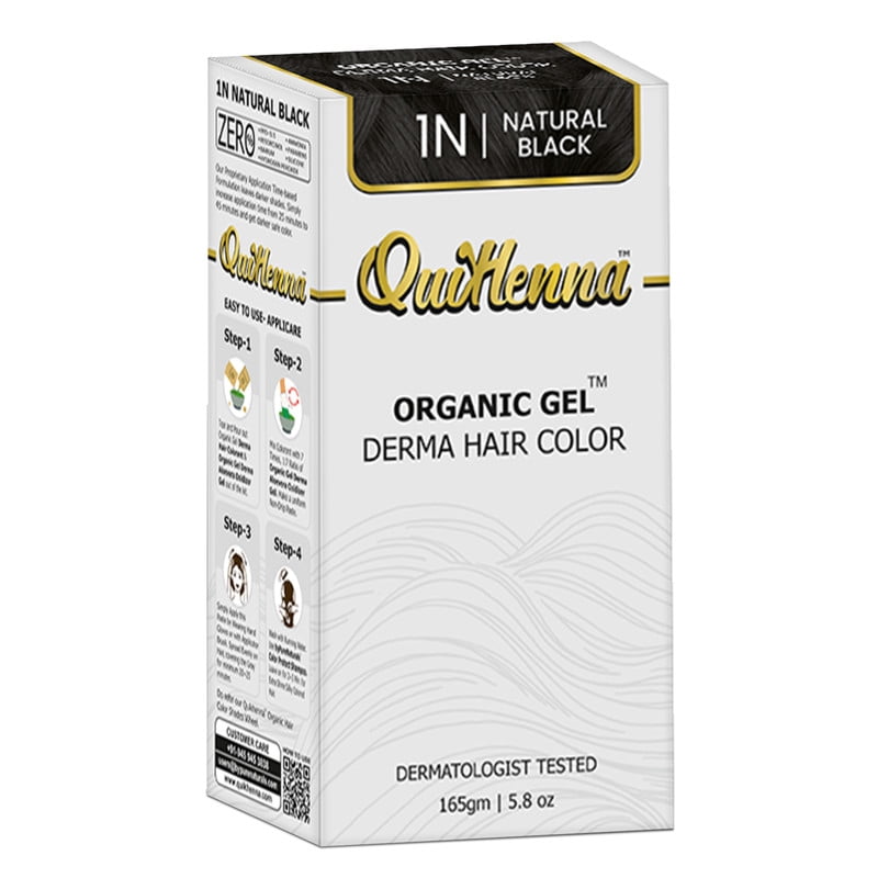 QuikHenna Organic Hair Colour Derma Gel 1N Natural Black- PPD & Ammonia ...