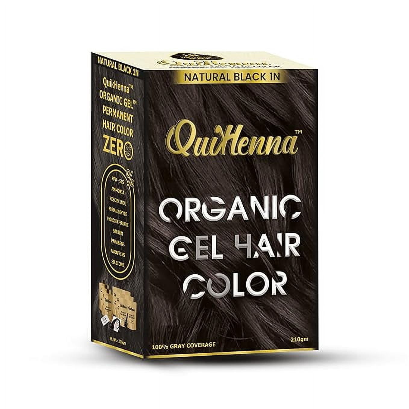 QuikHenna Organic Hair Colour Gel 1N Natural Black 210gm | PPD ...