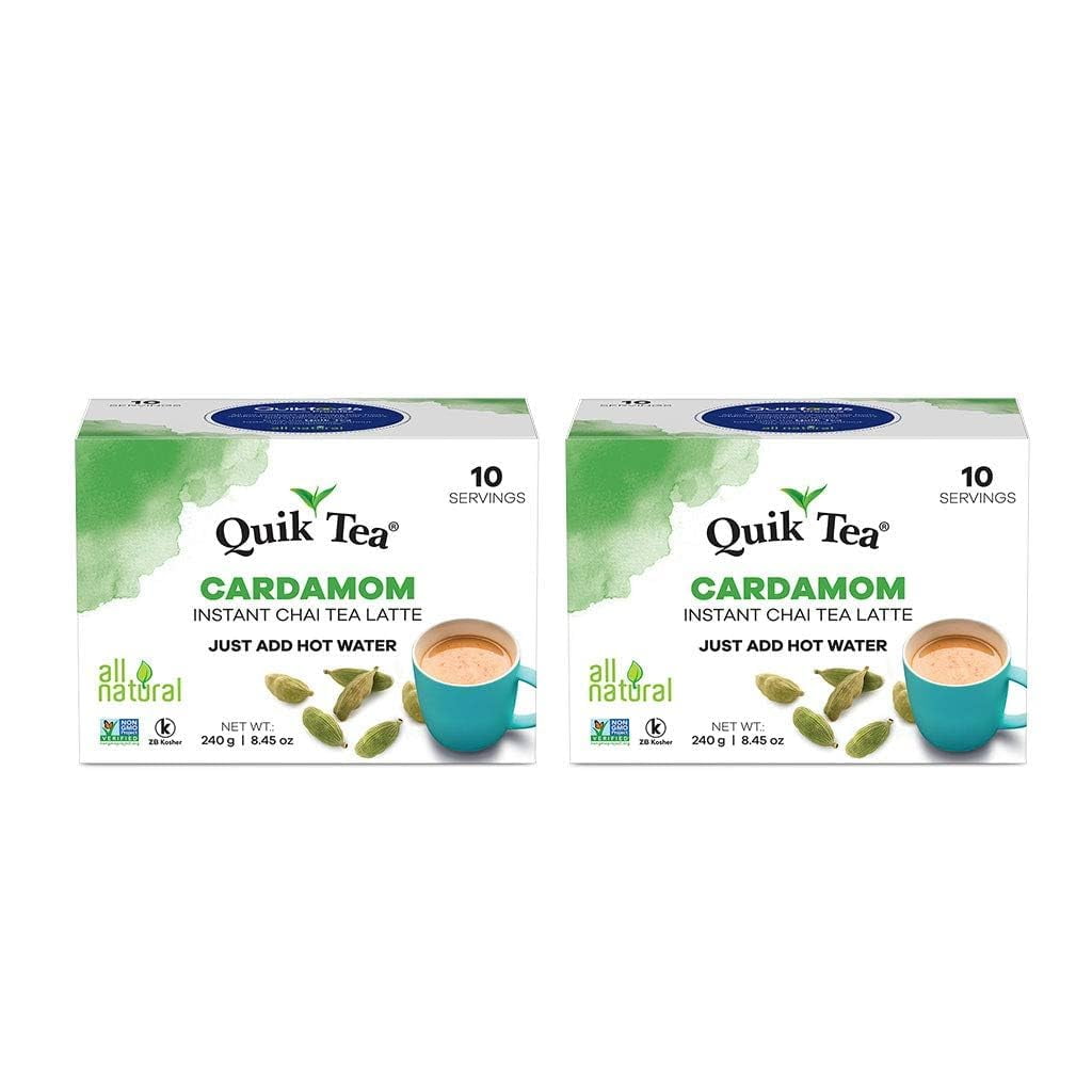 QuikTea Cardamom Chai Tea Latte - 20 Count (2 Boxes of 10 Each) - All ...
