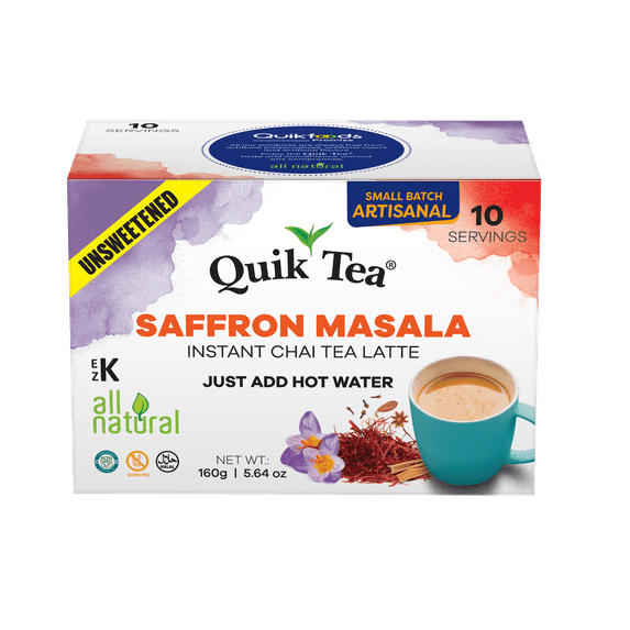 QuikTea Saffron Masala Chai Tea Latte - 10 Count Single Box - Non GMO ...