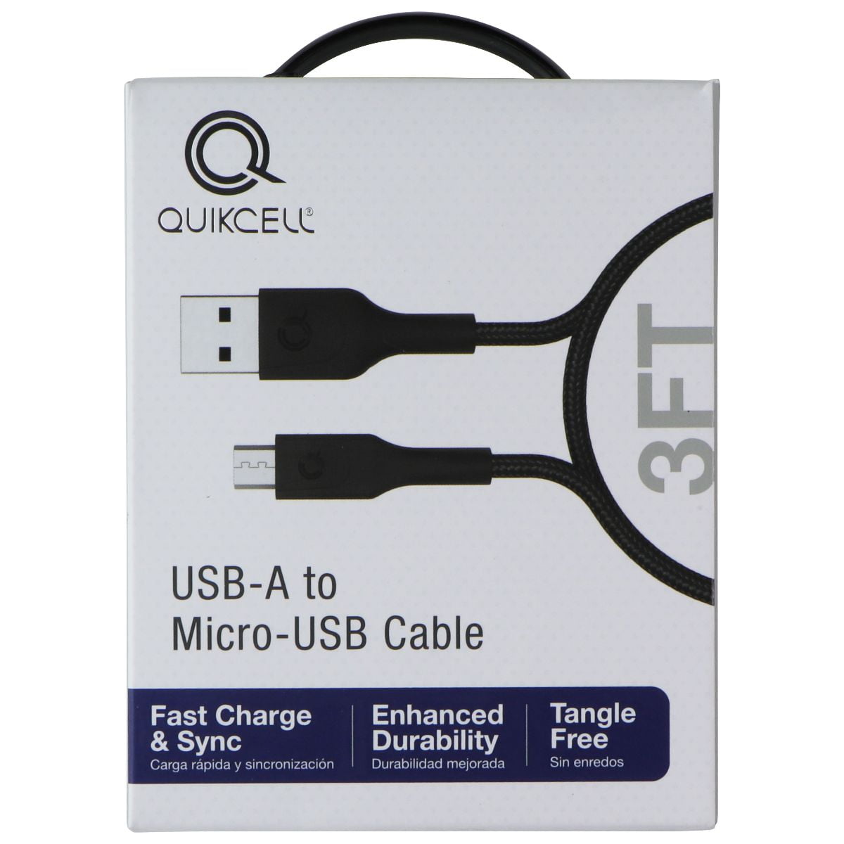 Quikcell 3ft USB-A to Micro-USB Cable - Black - Walmart.com