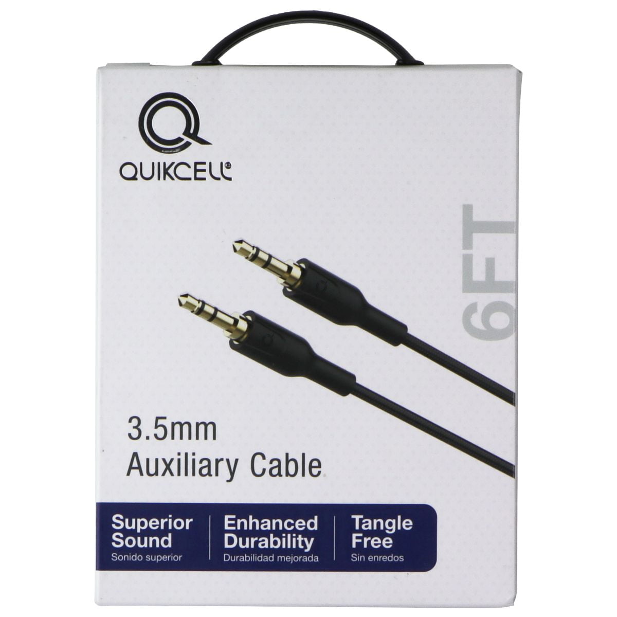 Quikcell (6-Ft) 3.5mm Auxiliary Cable - Black - Walmart.com