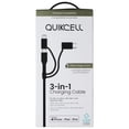 Quikcell 6FT USB-A to Micro USB, USB-C & Lightning 8-Pin Charging Cable ...