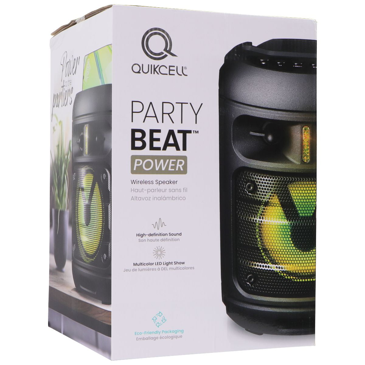 Quikcell Party Beat Power Series Wireless Speaker with LED Lights ...