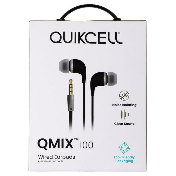 Quikcell QMIX 100 Series Wired 3.5mm Earbuds - Black - Walmart Business Supplies
