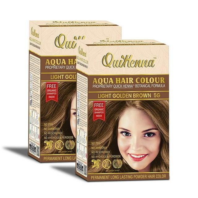 Quikhenna Aqua Powder Hair Colour 5G Light Golden for Men&Women Hair ...