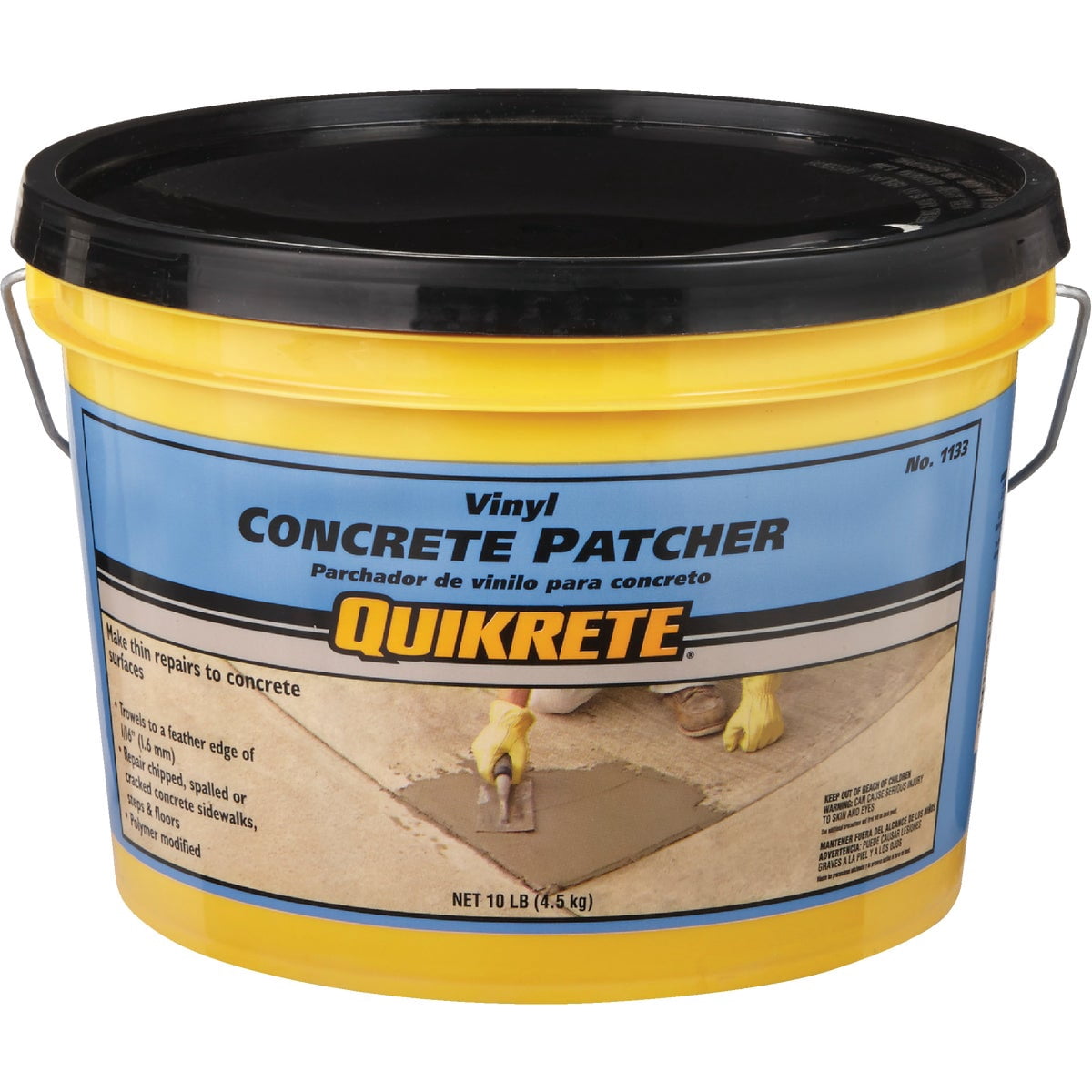 Quikrete 10 lb Vinyl Concrete Patcher, Durable Repair Mix for Indoor ...
