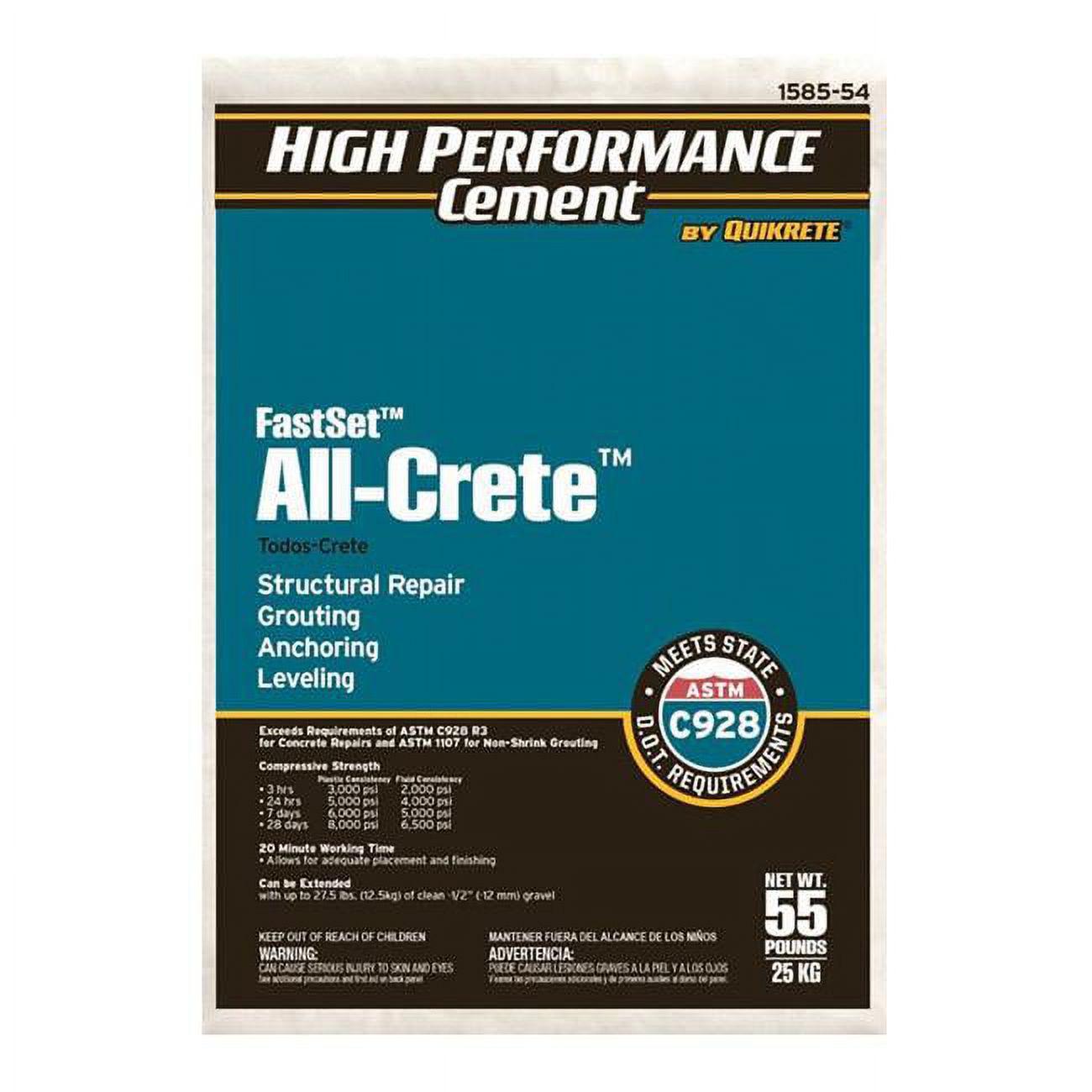 Quikrete 5006296 55 lbs All-Crete Cement - Walmart.com