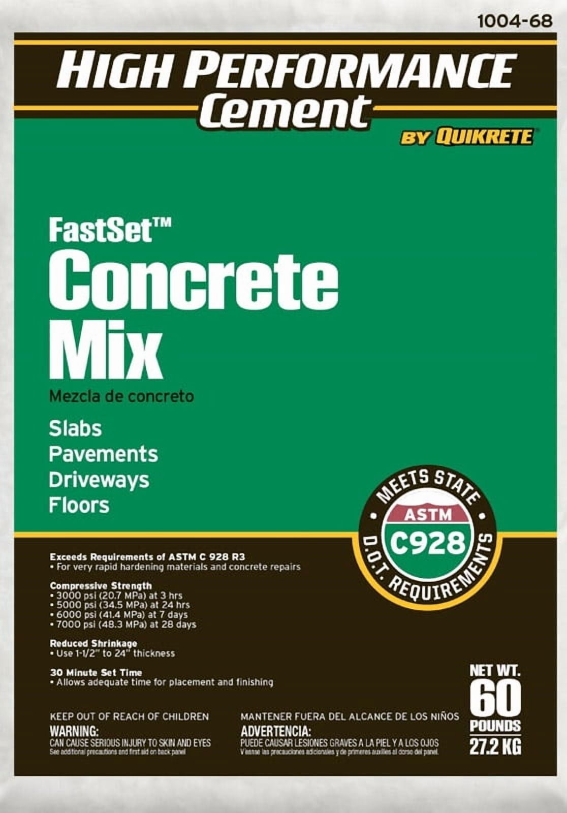 Quikrete FastSet Concrete Mix 60 lb - Walmart.com