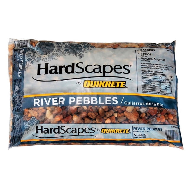 Quikrete Bagged Garden Stone Outside, .5-Cu. Ft. 1175-15 River Pebbles ...