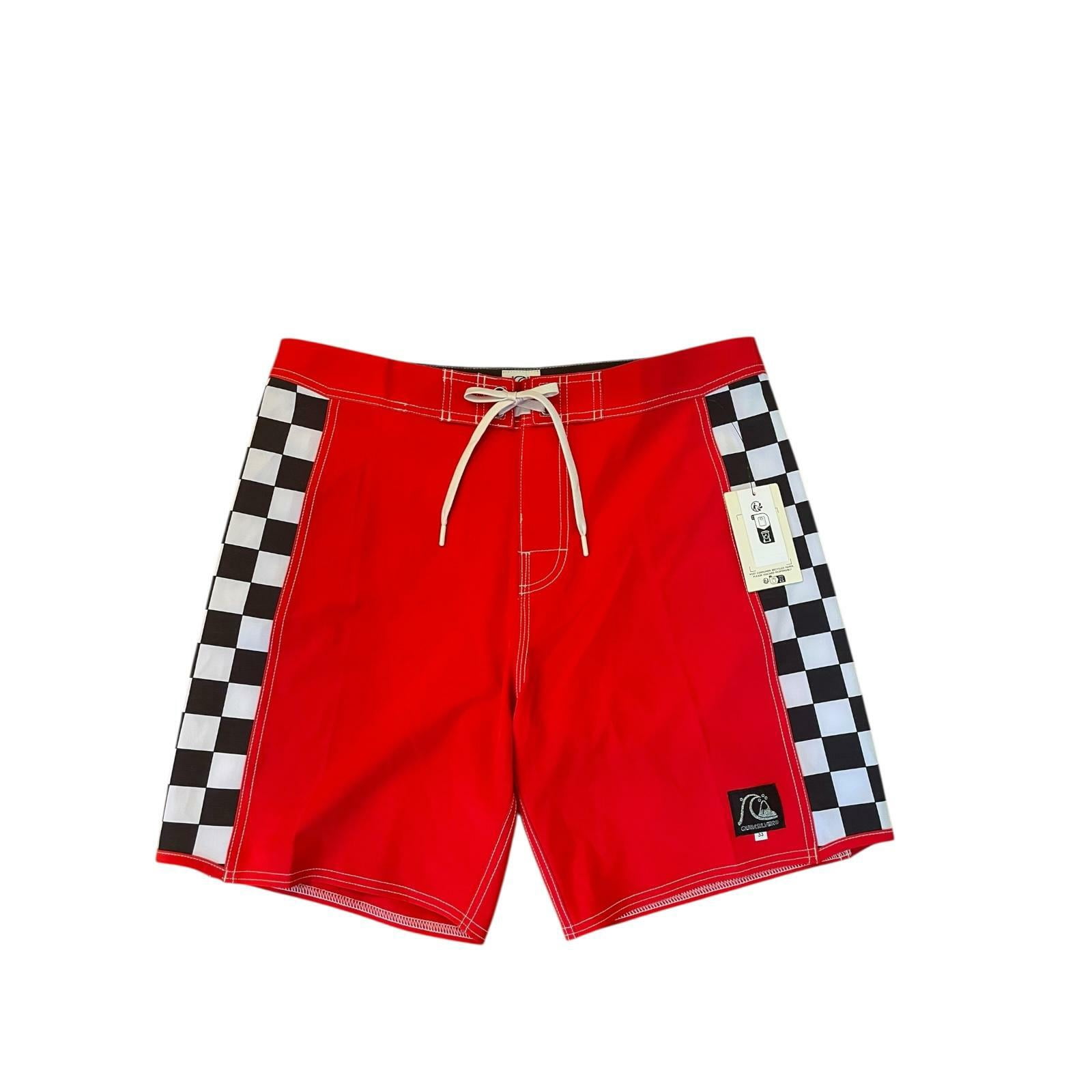 Quiksilver Men Original Arch 18" Board Swimming Shorts Red Size 33 ...